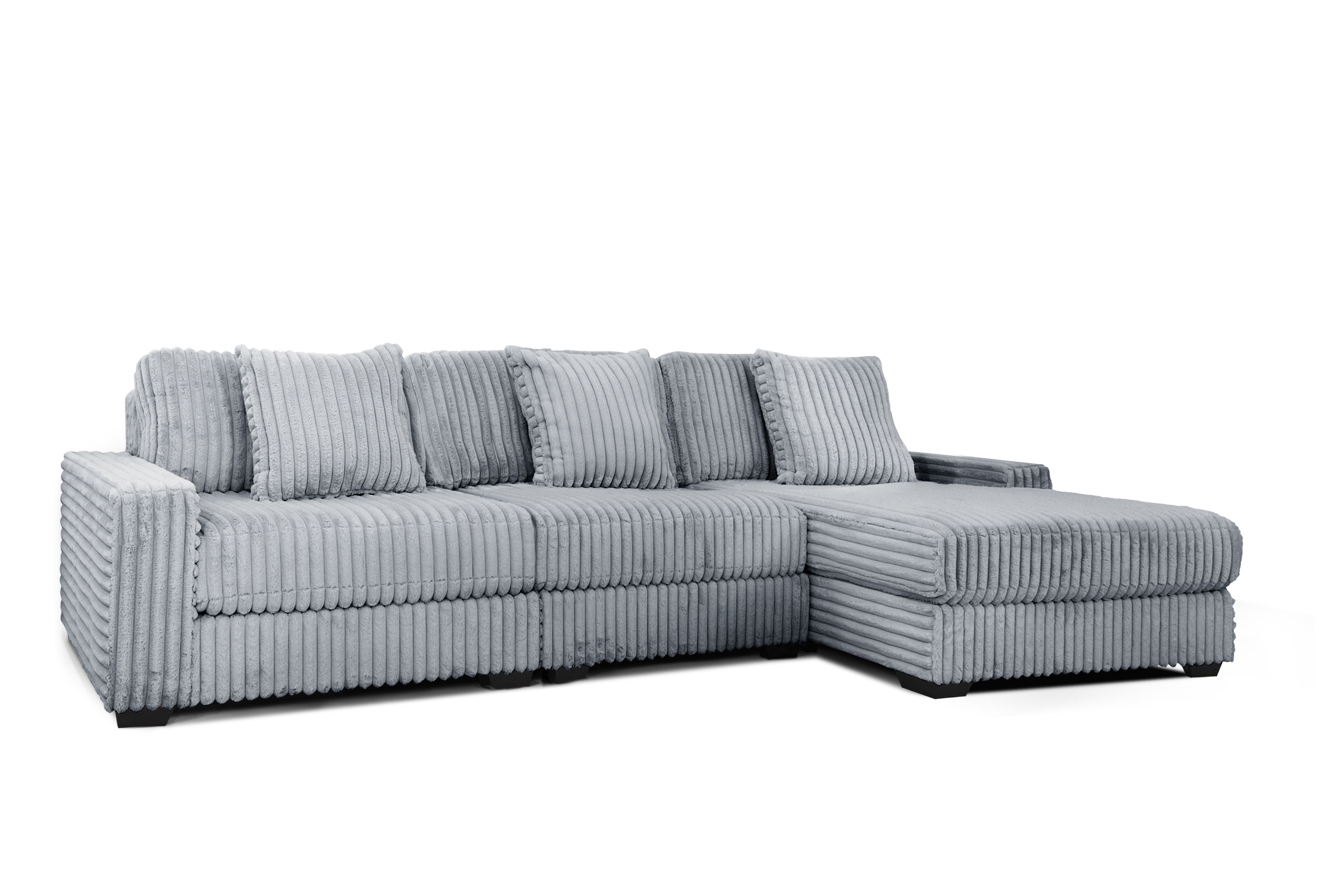 Everly Quinn Sherilyn 3pcs Sectional In Faux Fur | Wayfair