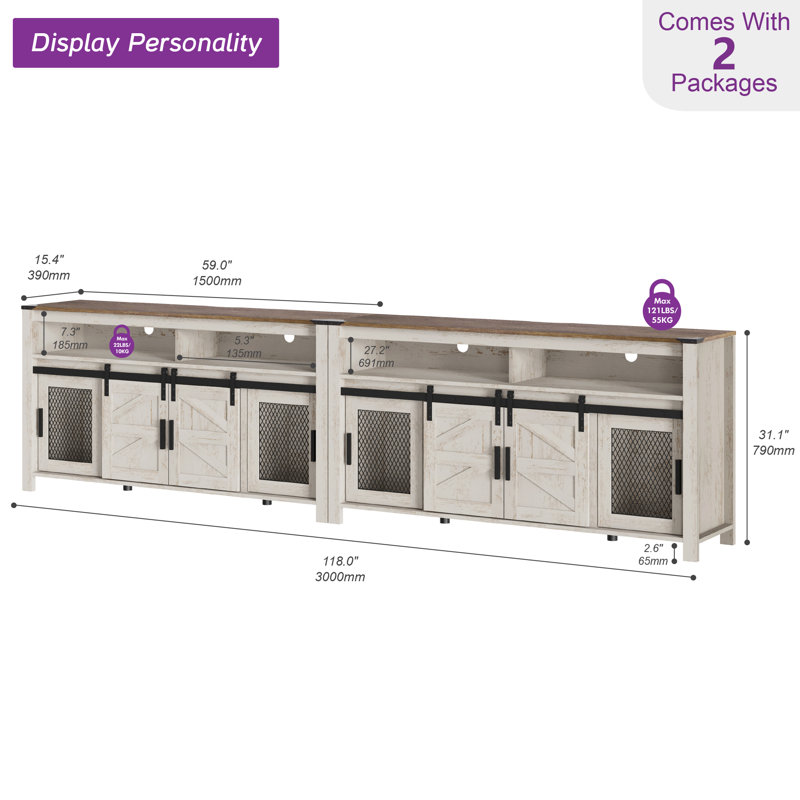August Grove® 118“ High TV Stand | Wayfair