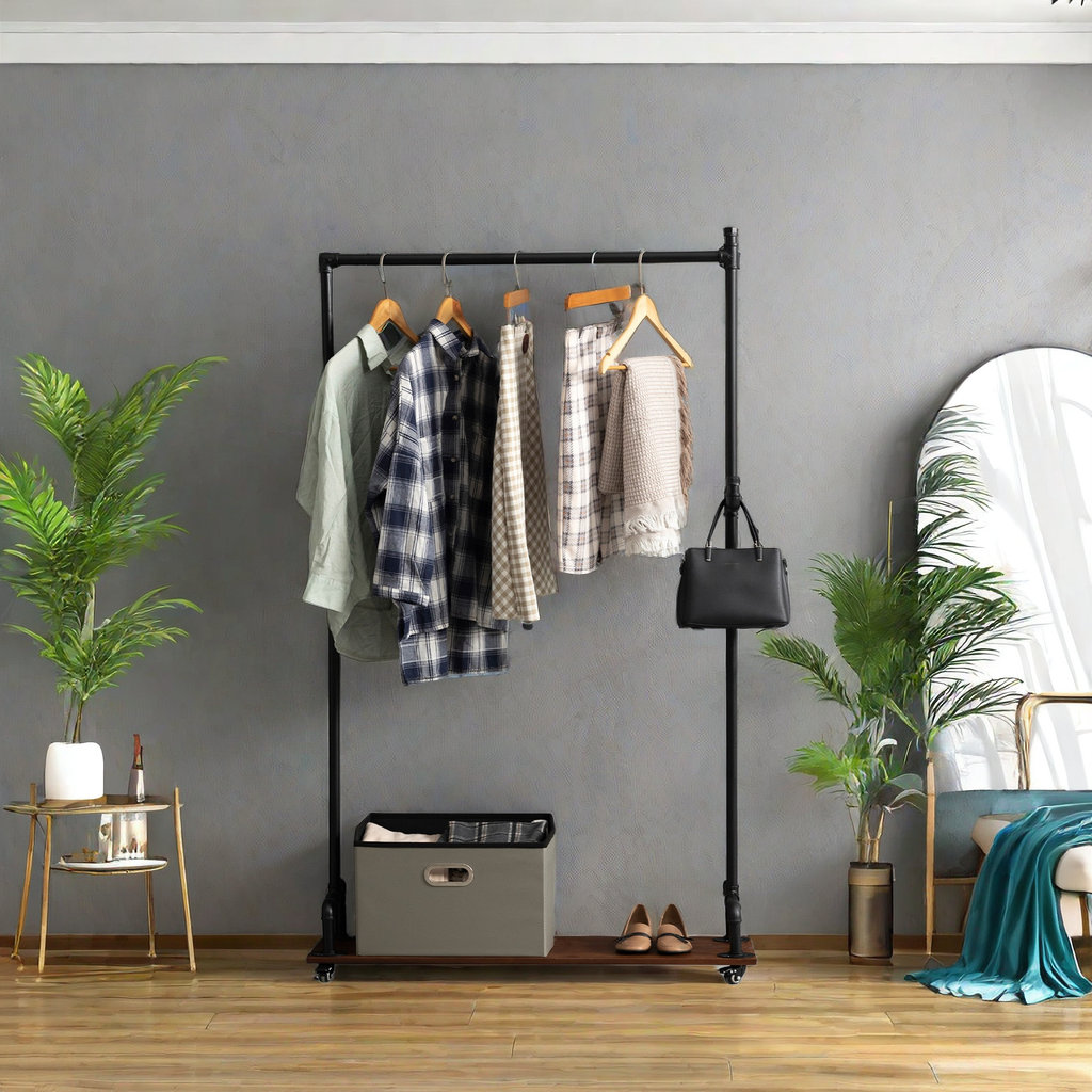 Williston Forge Freestanding Coat Clothes Rack,Garment Rack With Shelf ...