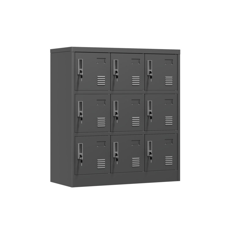Inbox Zero 9 Door Locker, Employee Metal Locker Office Steel Gym Locker ...
