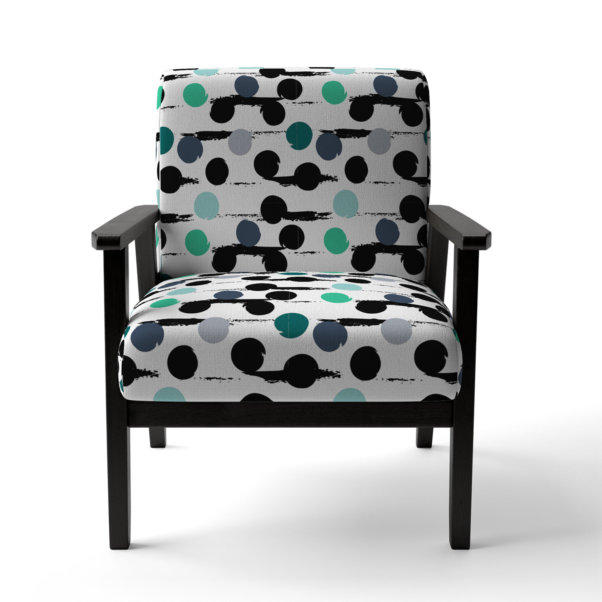 Dakota Fields Black Circle Pattern - Upholstered Patterned Accent Arm ...