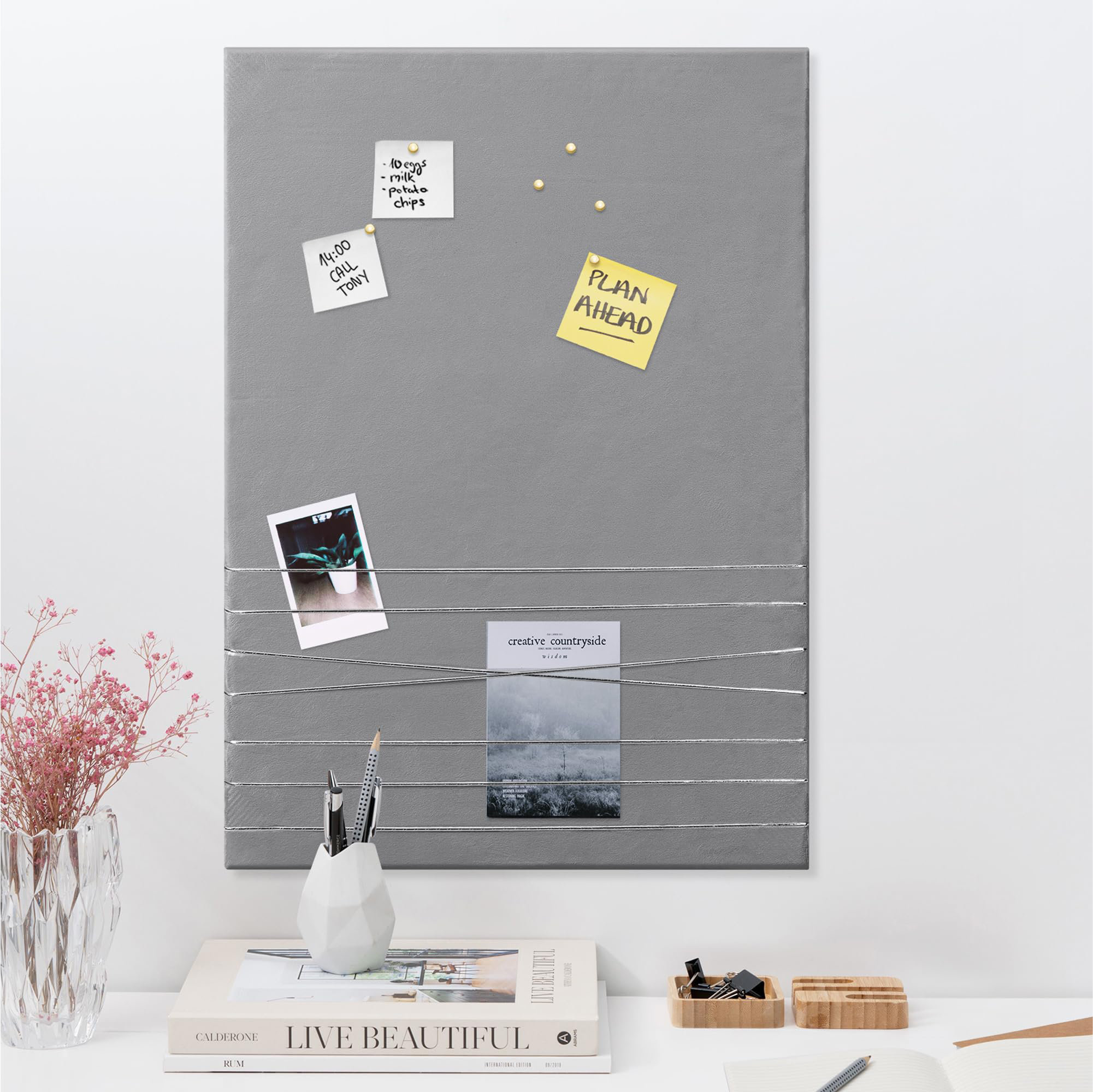 Latitude Run® Fabric Memo Bulletin Board Velvet Memory Board For Wall To Display Photo Collages ...