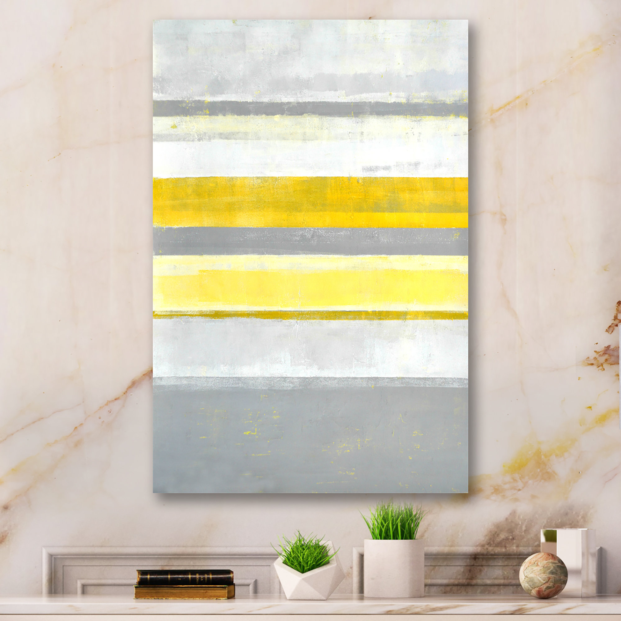 Wrought Studio™ Colorfields in Shades of Gray and Yellow VII - Painting ...