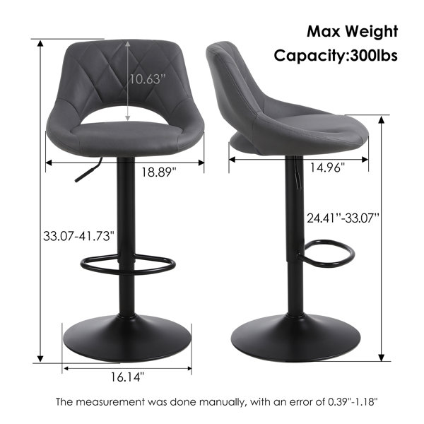 Mercer41 Terrianna Swivel Adjustable Height Stool | Wayfair