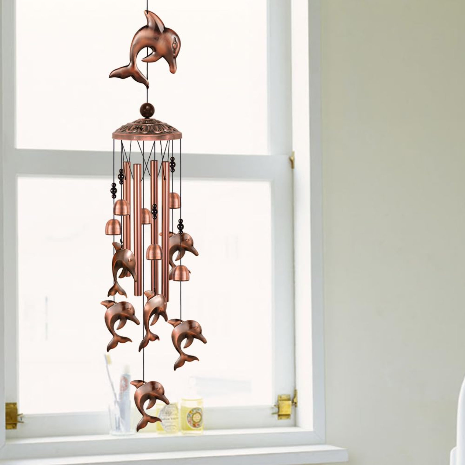 Arlmont & Co. Outdoor Dolphin Wind Chimes Decor | Wayfair