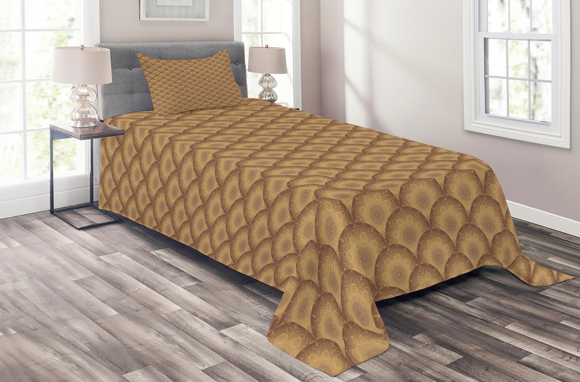 Ambesonne Motif Brown Microfiber Traditional Coverlet Set | Wayfair