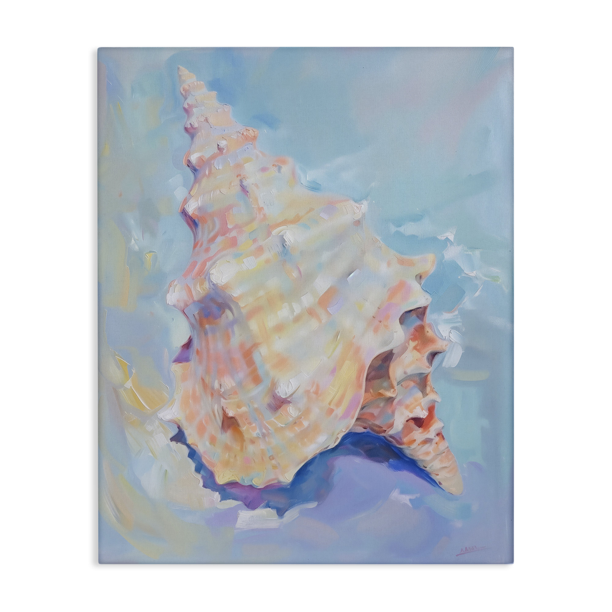 Rosecliff Heights Coastal Conch Shell Canvas Wall Art by Arlington ...