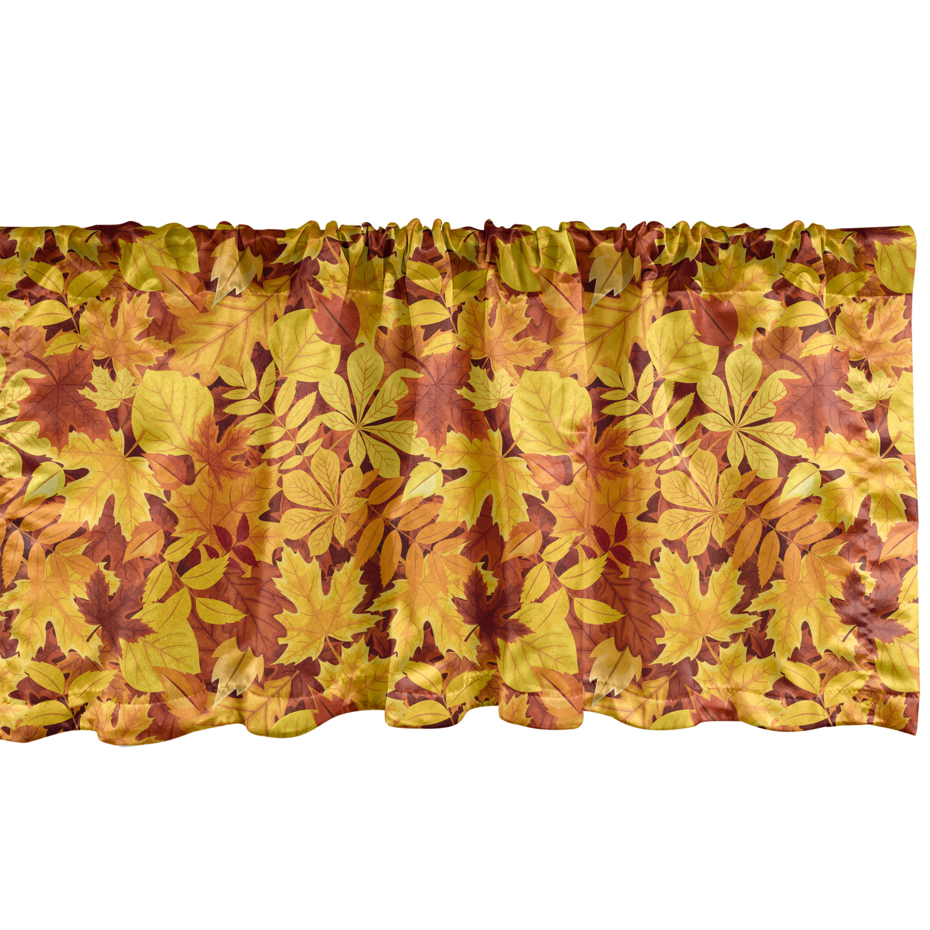 Ambesonne Tree Valance Pack of 2 Shady Fall Oak Maple Leaf Earth Yellow ...