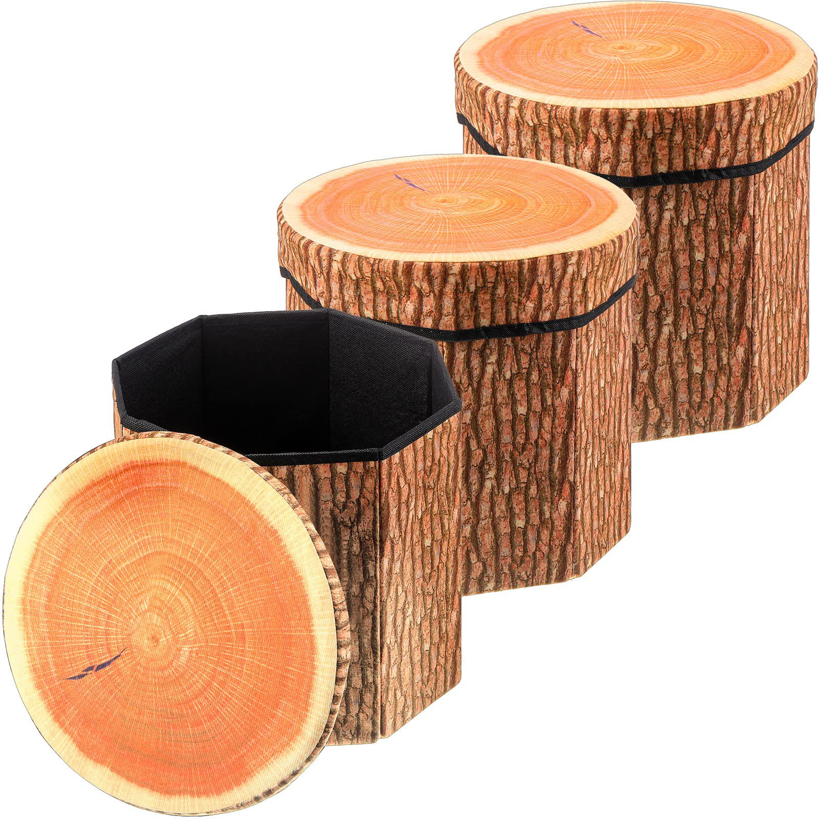 Ophelia & Co. 3 Pack Tree Stump Storage Stool 12 X 12 Inch Storage ...