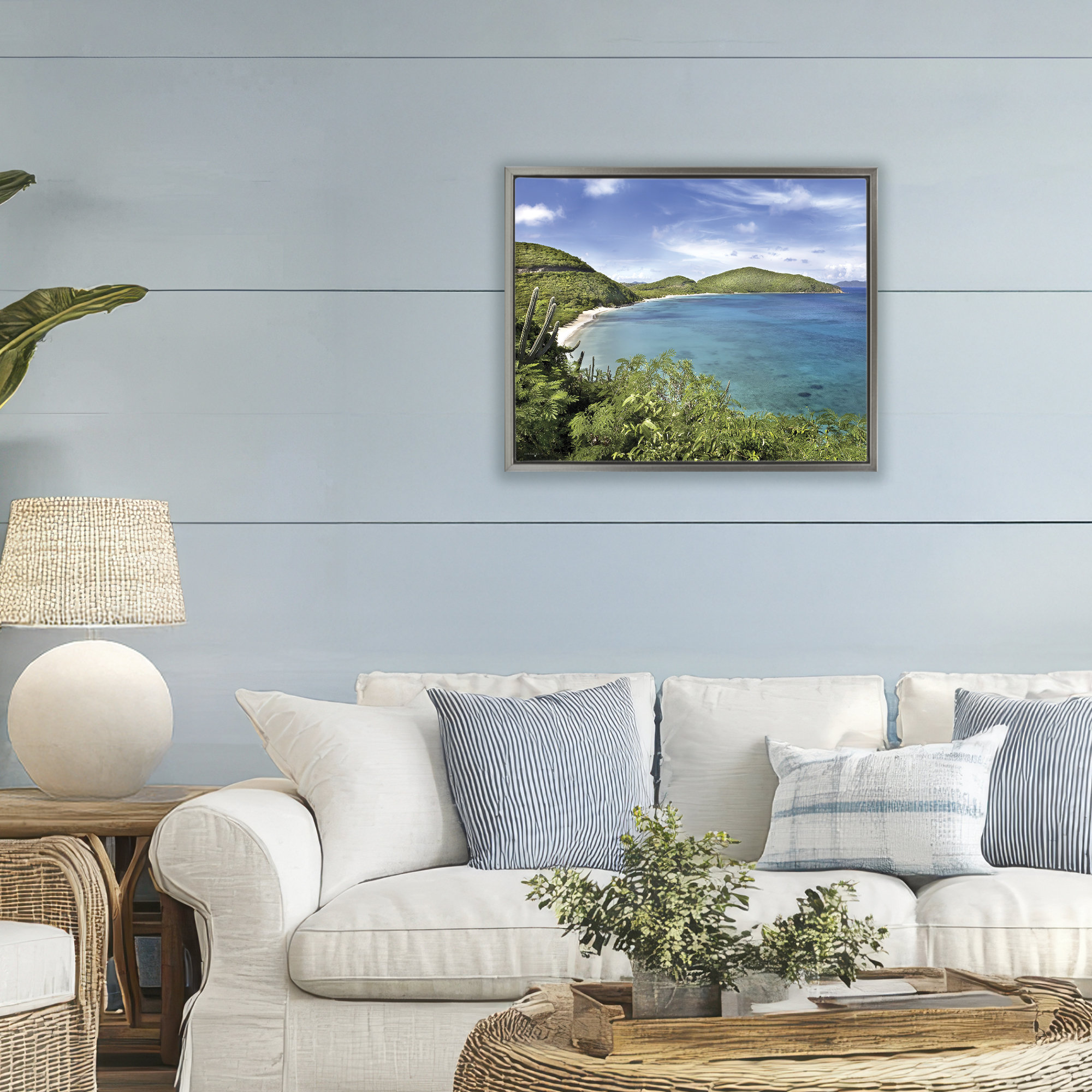 Latitude Run® Caribbean Overlook Landscape Floating Frame, design by ...
