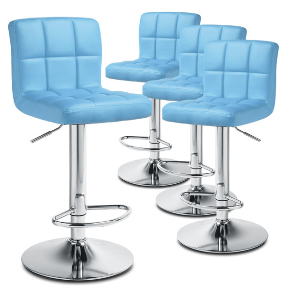 Blue Leather Bar Stools & Counter Stools You'll Love | Wayfair