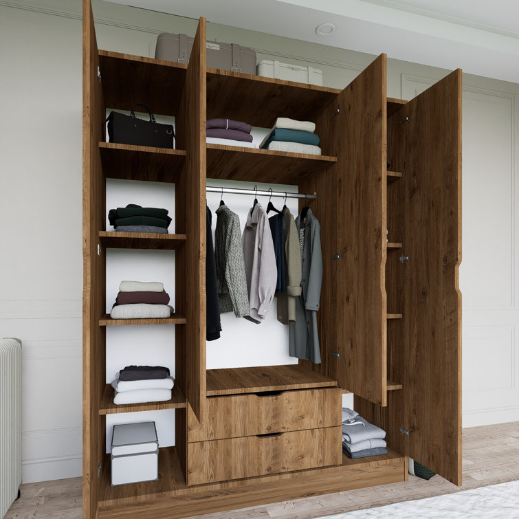 Brayden Studio Berend 4 Door Manufactured Wood Wardrobe | Wayfair.co.uk
