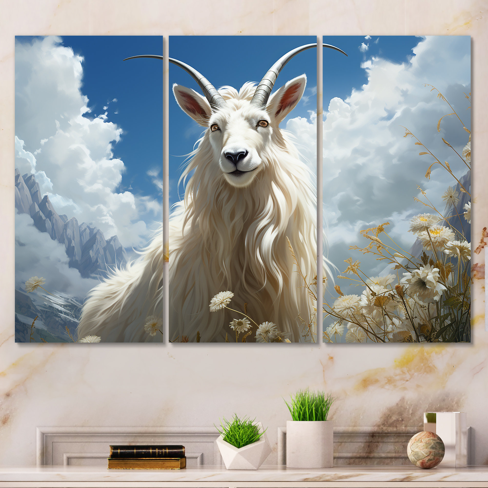Loon Peak® Cubist Chamois Portrait II - Goat Animal Wall Art | Wayfair
