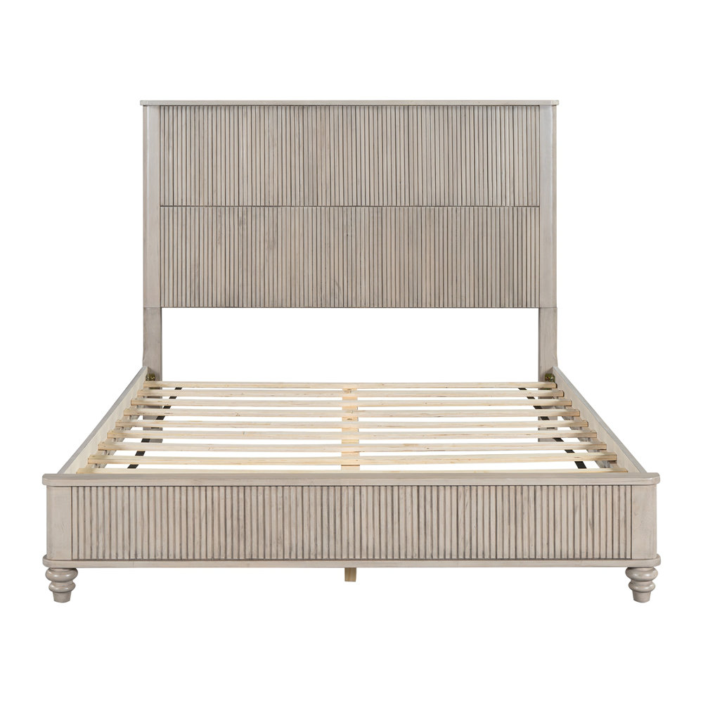 Ophelia & Co. Solid Wood Bed Frame,Platform Bed Frame with Headboard ...