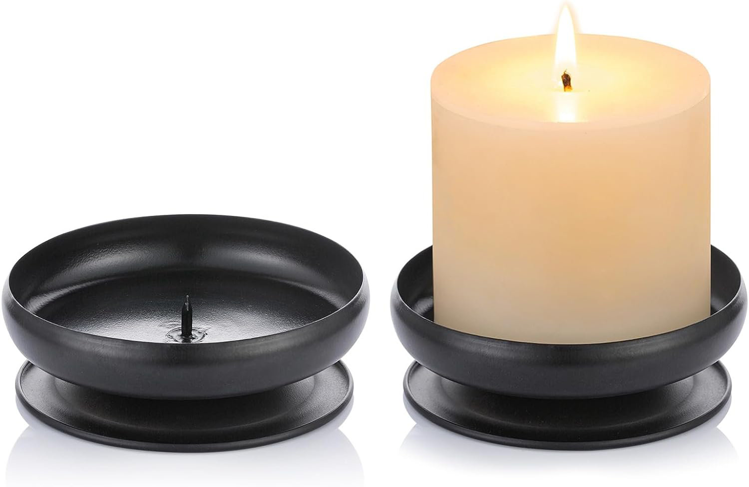 Ebern Designs Tabletop Dish Pillar Candle Holders Candle Plate (set of ...