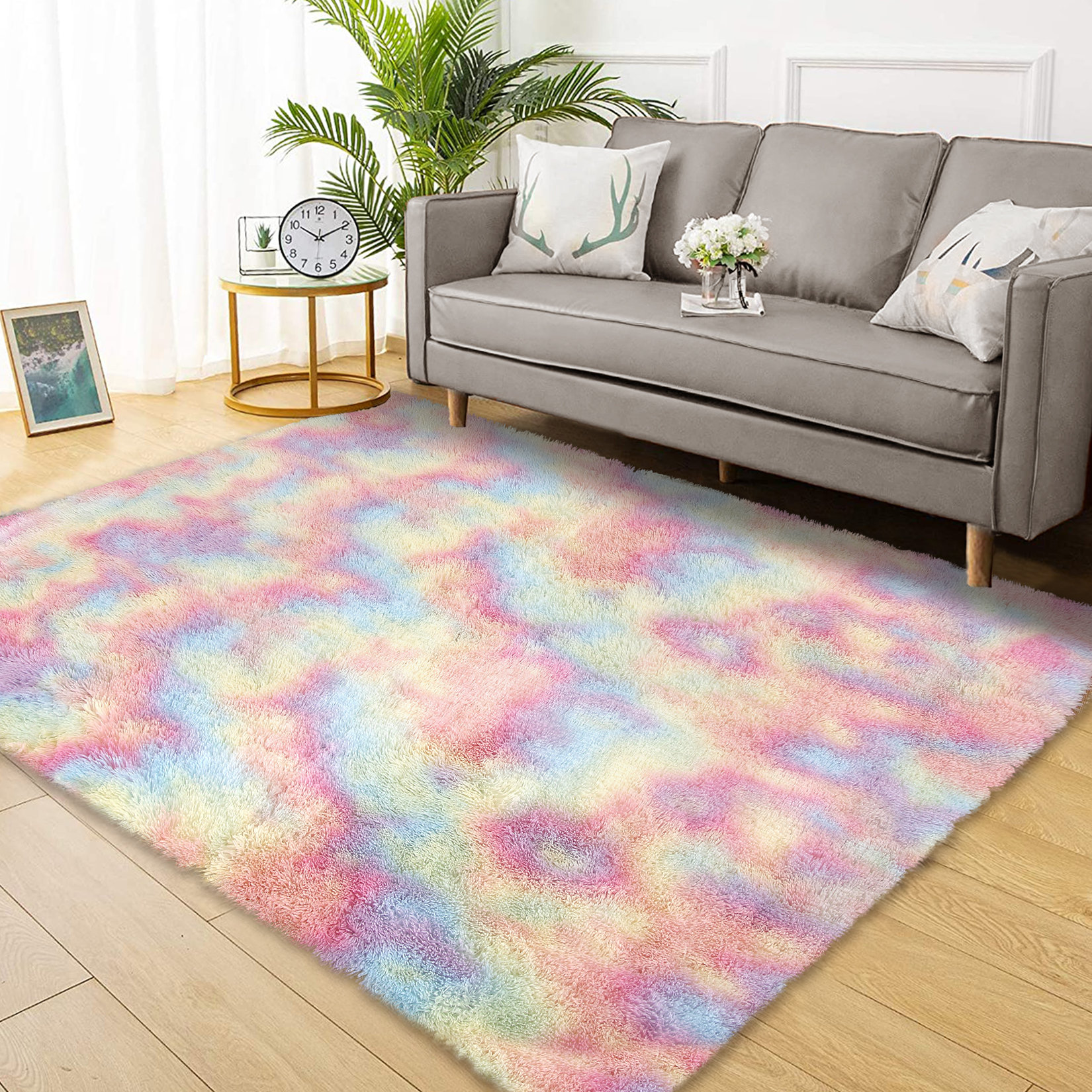 Gemma Violet Area Rugs Washable Carpets Fluffy Area Rug Fuzzy Rug Plush ...