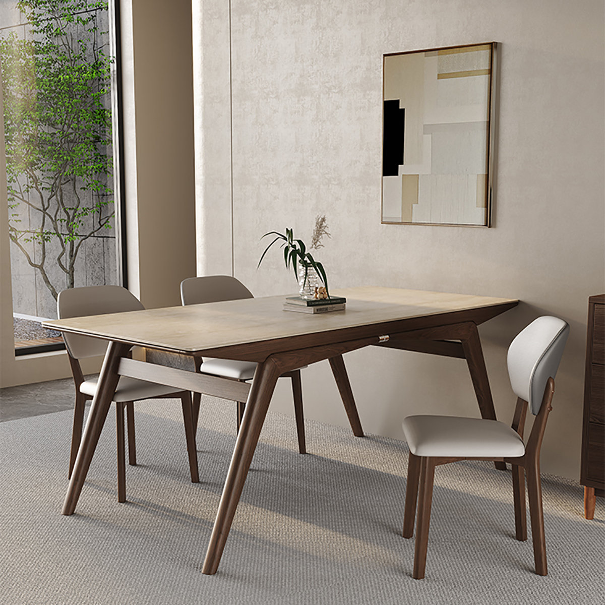 Corrigan Studio Nordic rock slab modern simple dining table - Wayfair ...