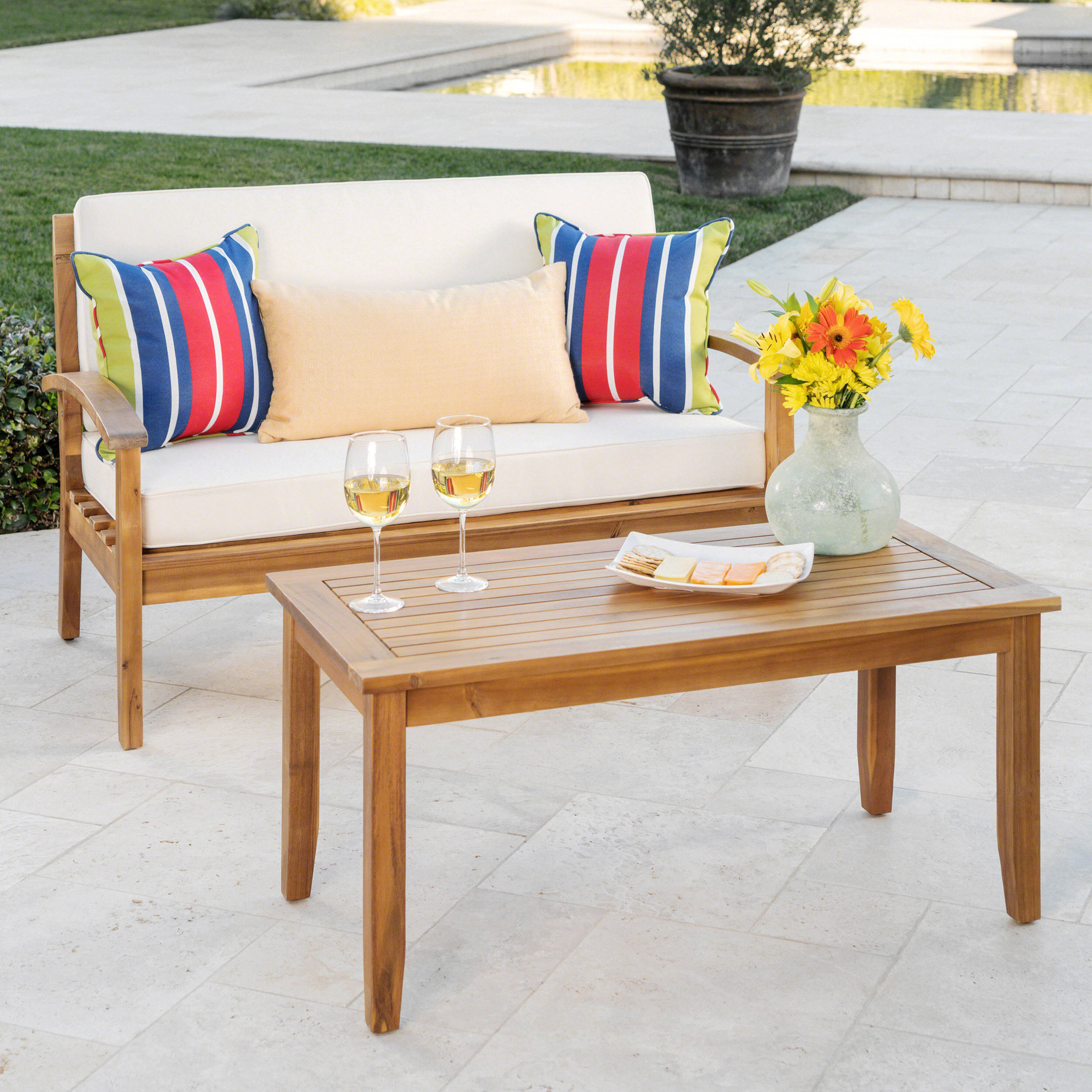 Dovecove Peyton Love Seat + Coffee Table | Wayfair