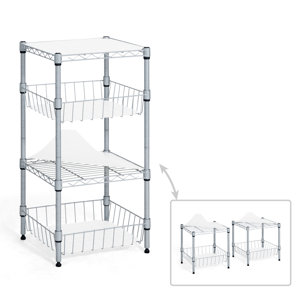 CAPHAUS NSF Adjustable 2 to 4 Tier Stackable Wire Shelving Unit w ...