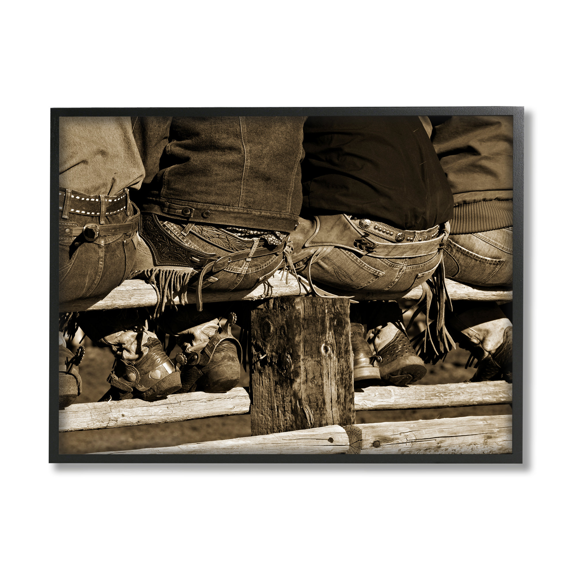 Stupell Industries Vintage Western Cowboys Sitting Sepia Photography ...