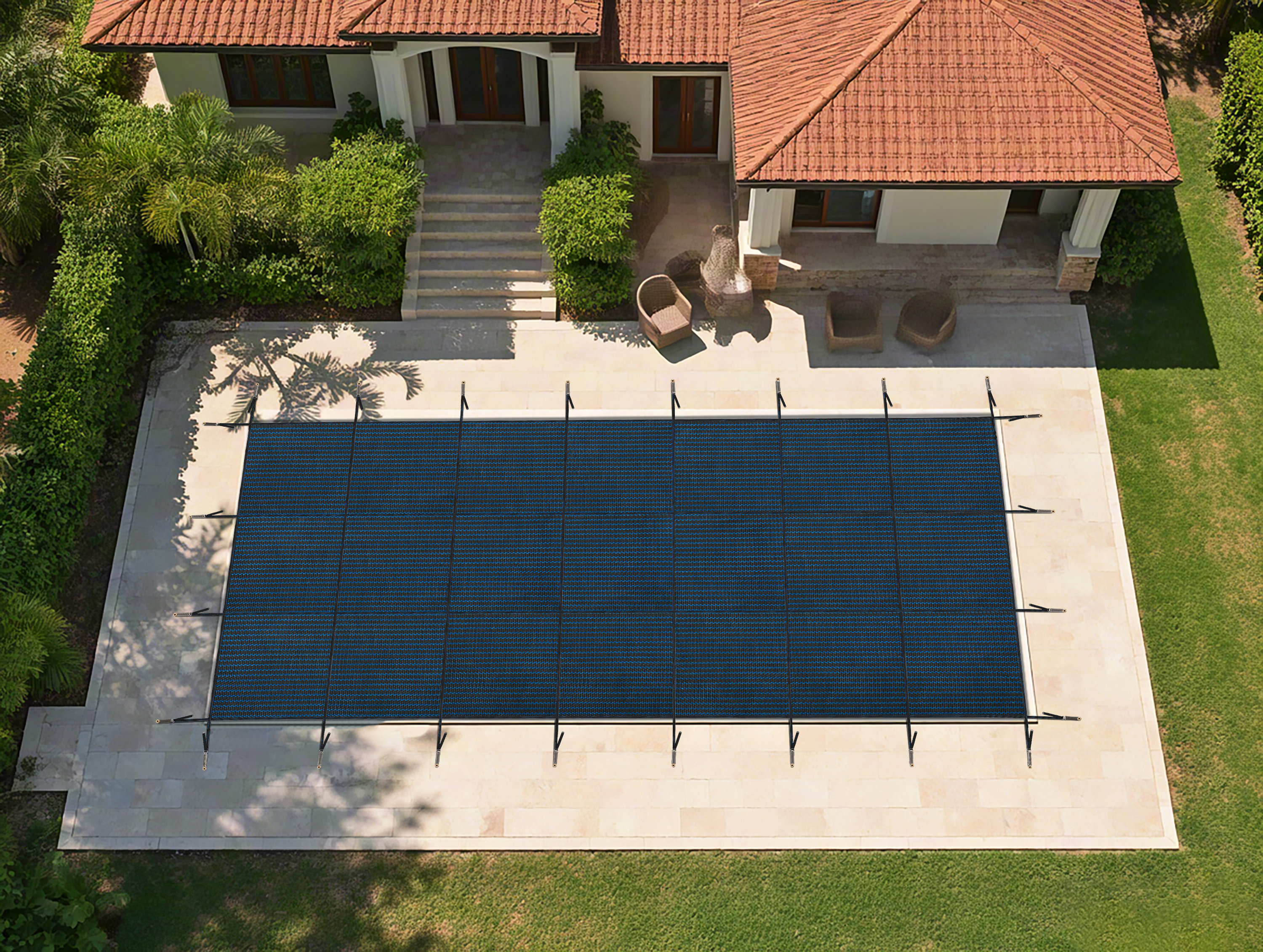 Fuzzy Muffs Swimming Pool Safety Cover, Fits 16x32ft Rectangular ...