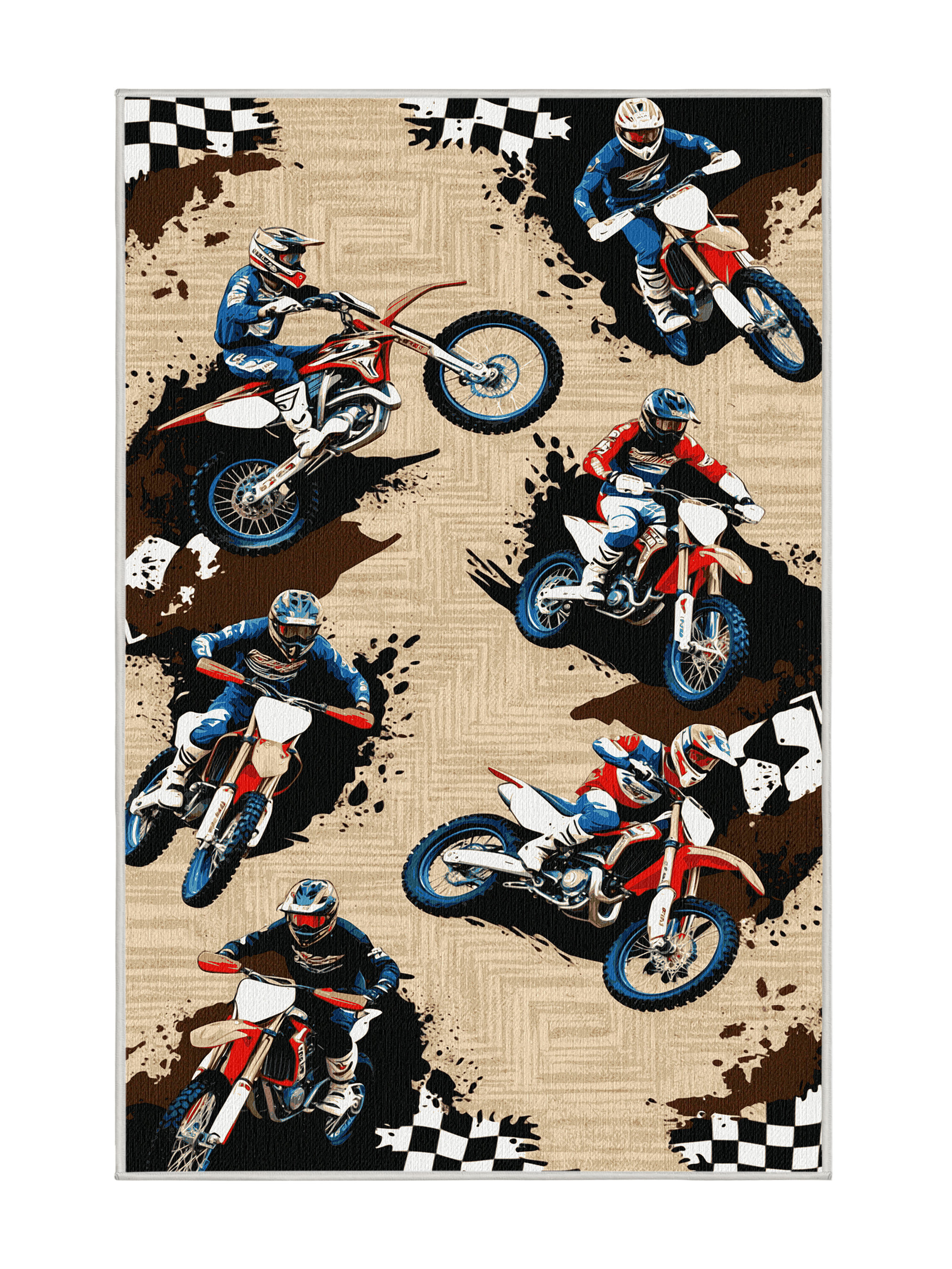 Dakota Fields Washable Motocross Sports Area Rug | Wayfair