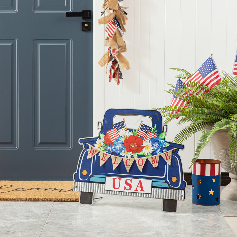 Arlmont & Co. Patriotic American Truck Yard Stake | Wayfair