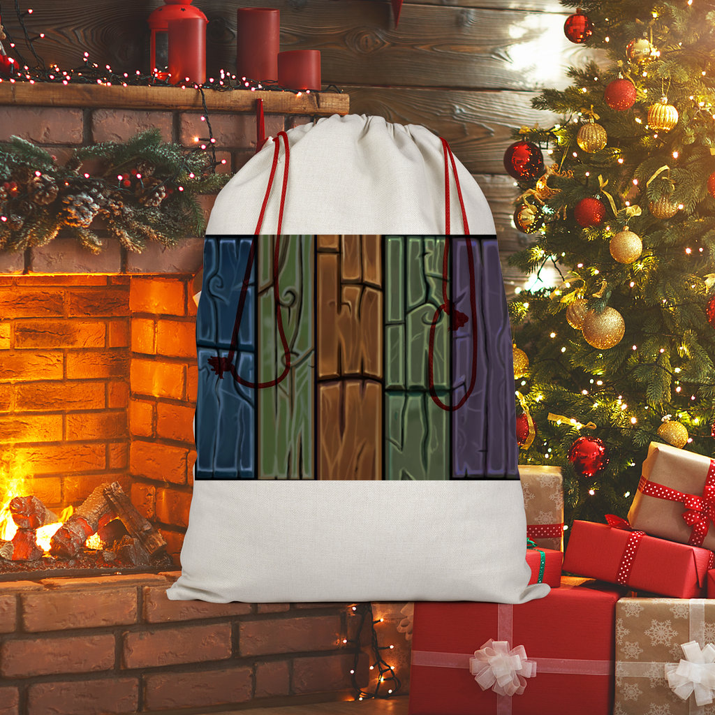 East Urban Home Wooden Plank Sublimation Santa Sack | Wayfair