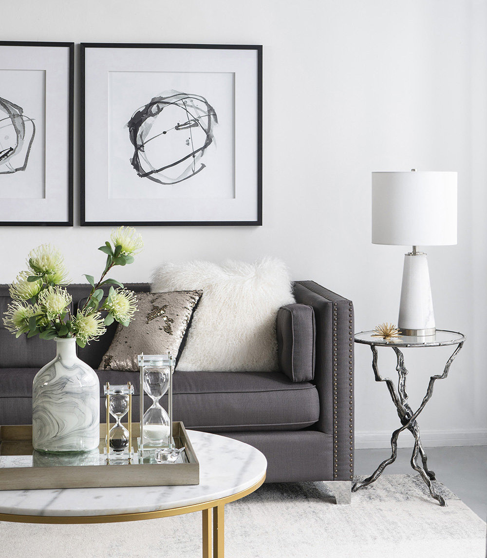 Orren Ellis Charlesville 25.5" White/Silver Table Lamp | Wayfair