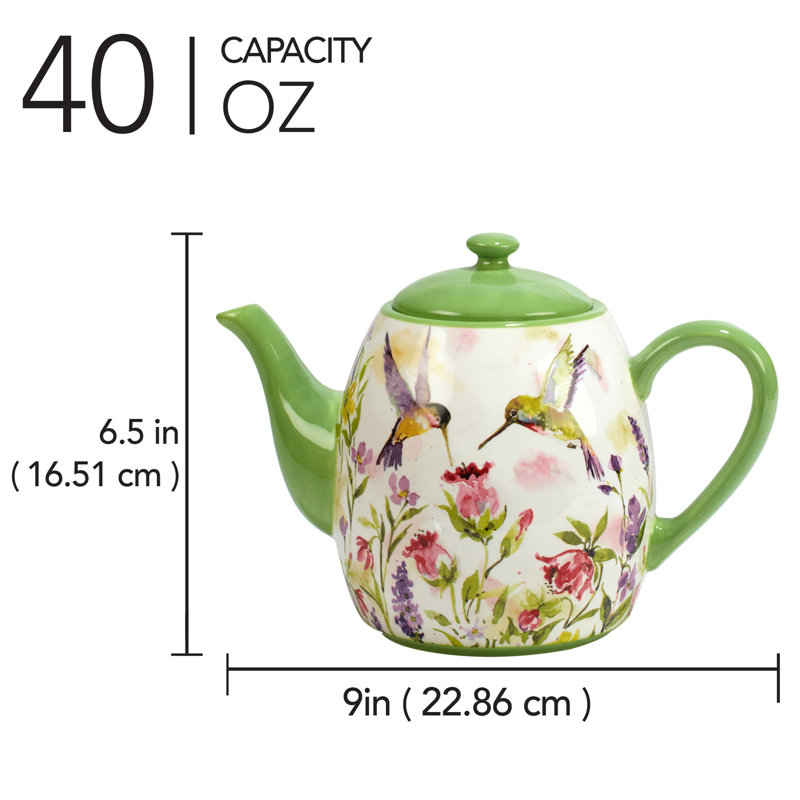 Certified International Hummingbirds Teapot 40 oz. & Reviews | Wayfair