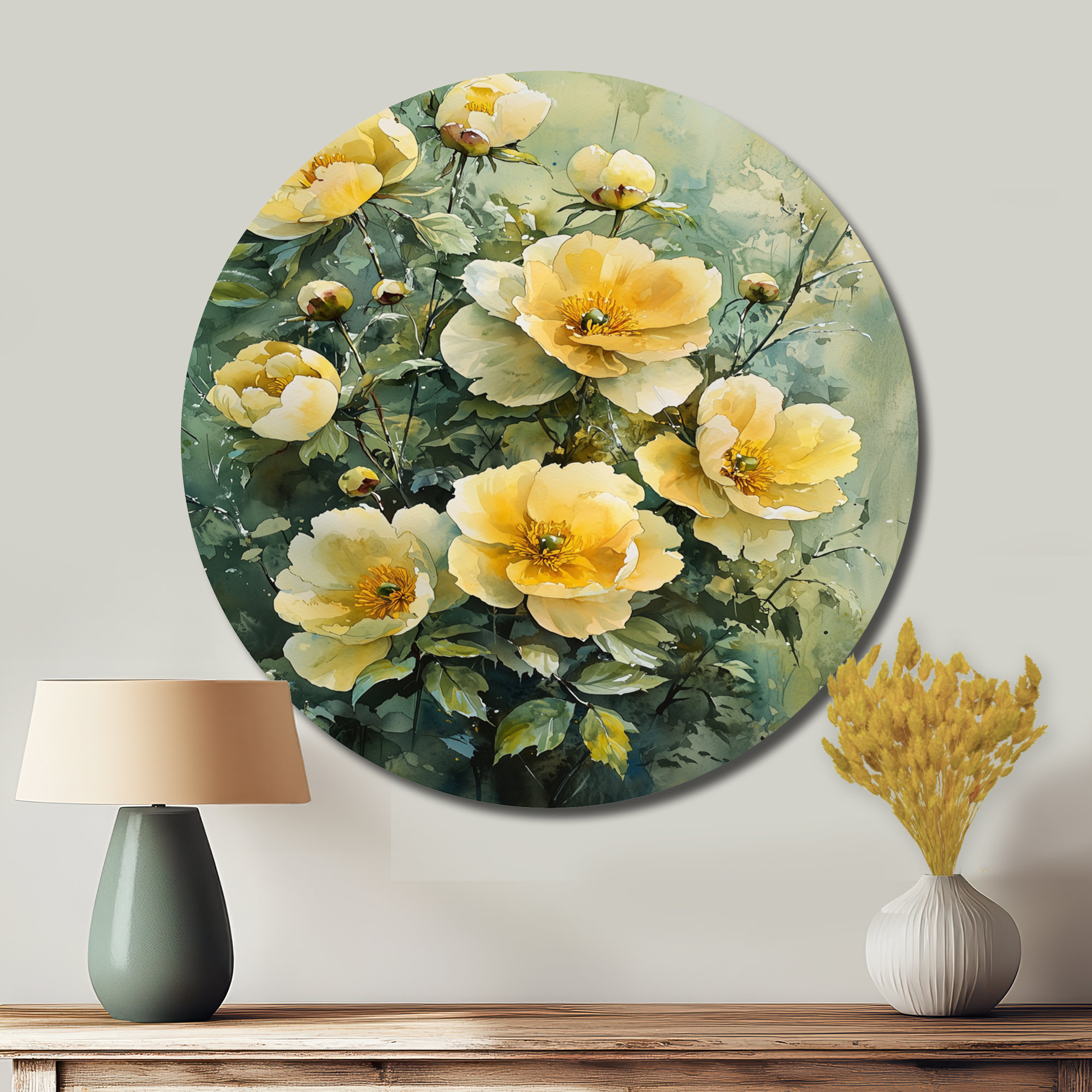 Winston Porter Velvet Peonies Unflod In The Meadow - Peonies Round ...