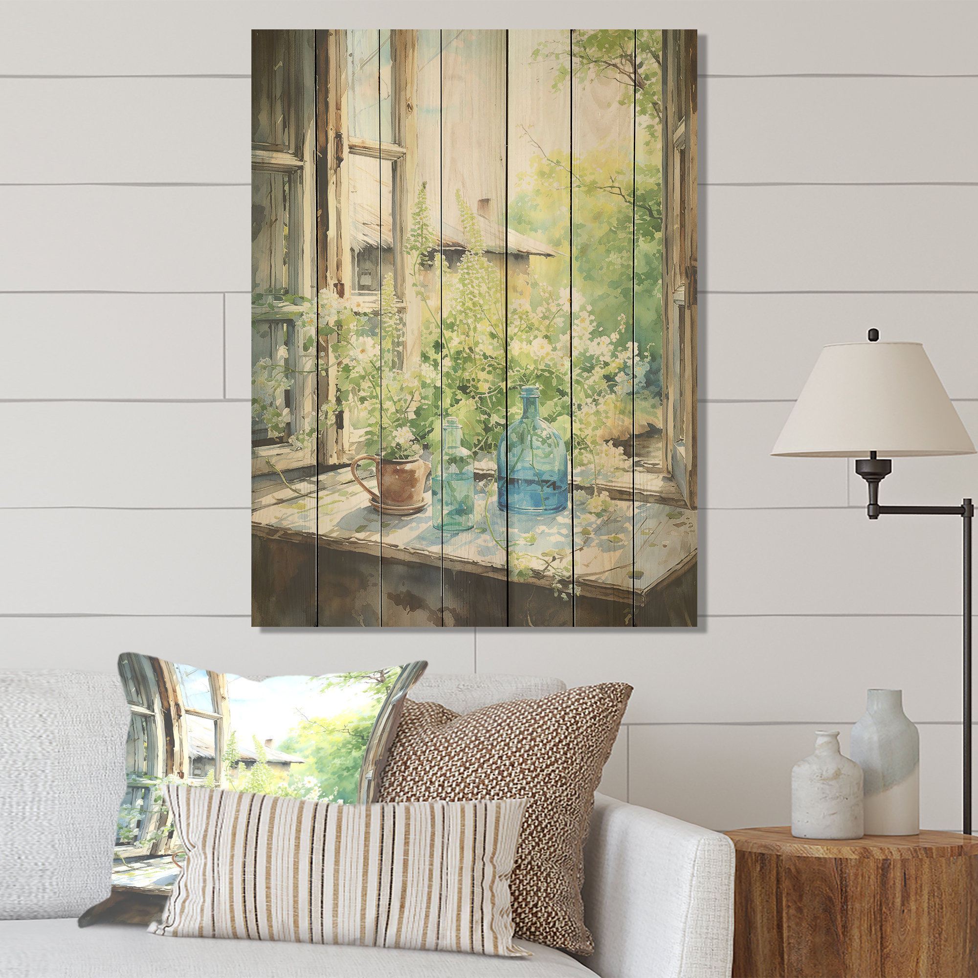 Winston Porter Green And Blue Countryside Window Charm I - Farmhouse ...