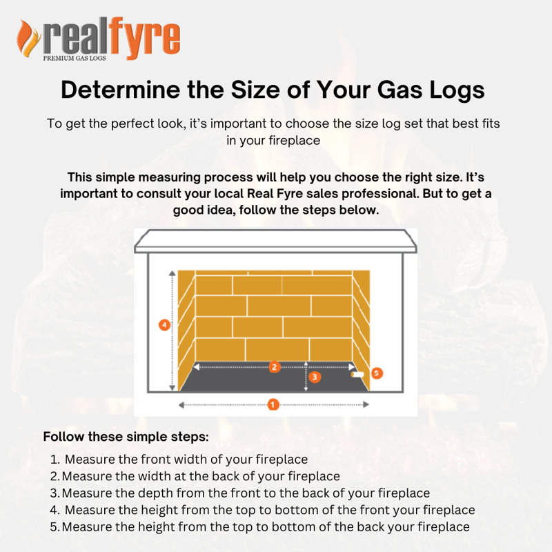 Real Fyre 24-inch Charred Mountain Birch Standard Gas Log Set | Wayfair