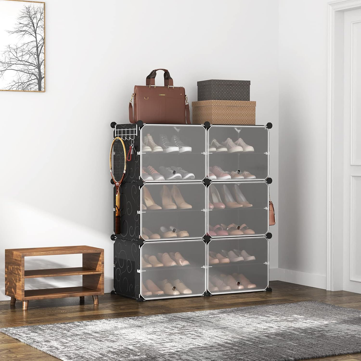 Rebrilliant Portable Shoe Rack Organizer 6-Tier Shoe Cabinet 24-Pair ...