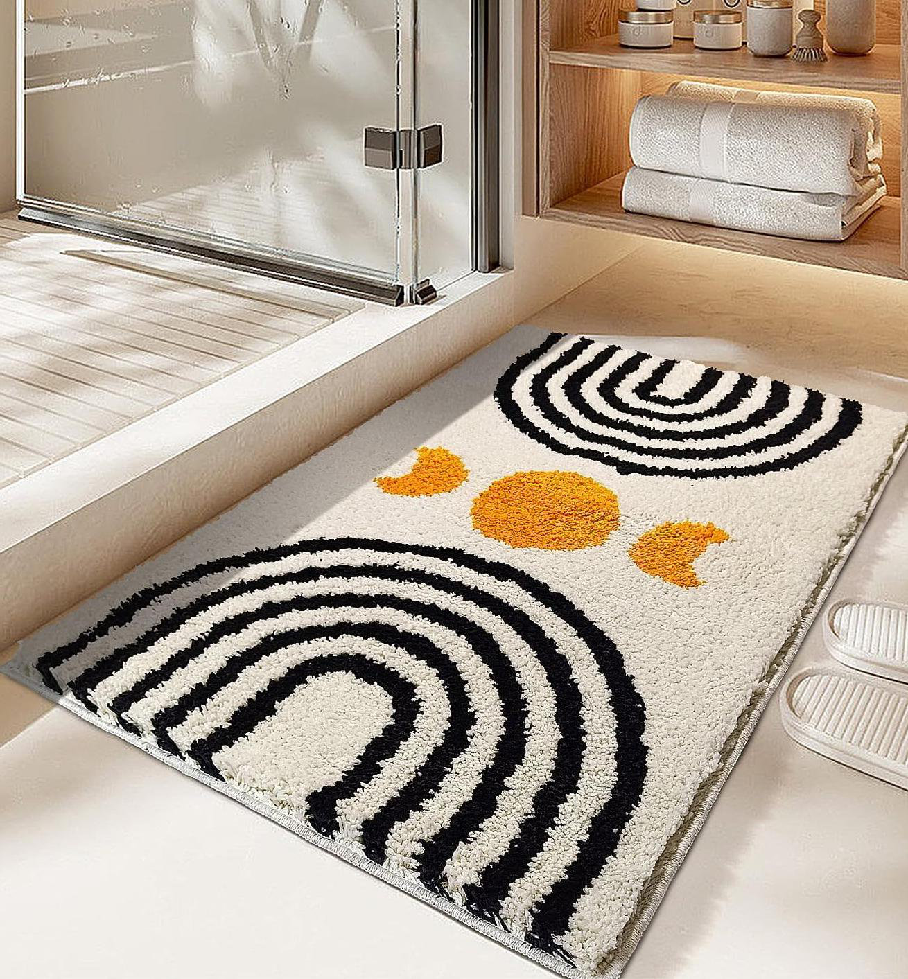 Orren Ellis Boho Bathroom Rugs Cute Bohemian Bath Rug Non-Slip ...