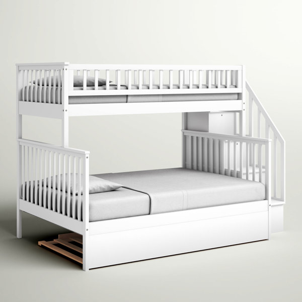 Harriet Bee Ilariana Heavy Duty Wood Staircase Bunk Bed with Under Bed ...
