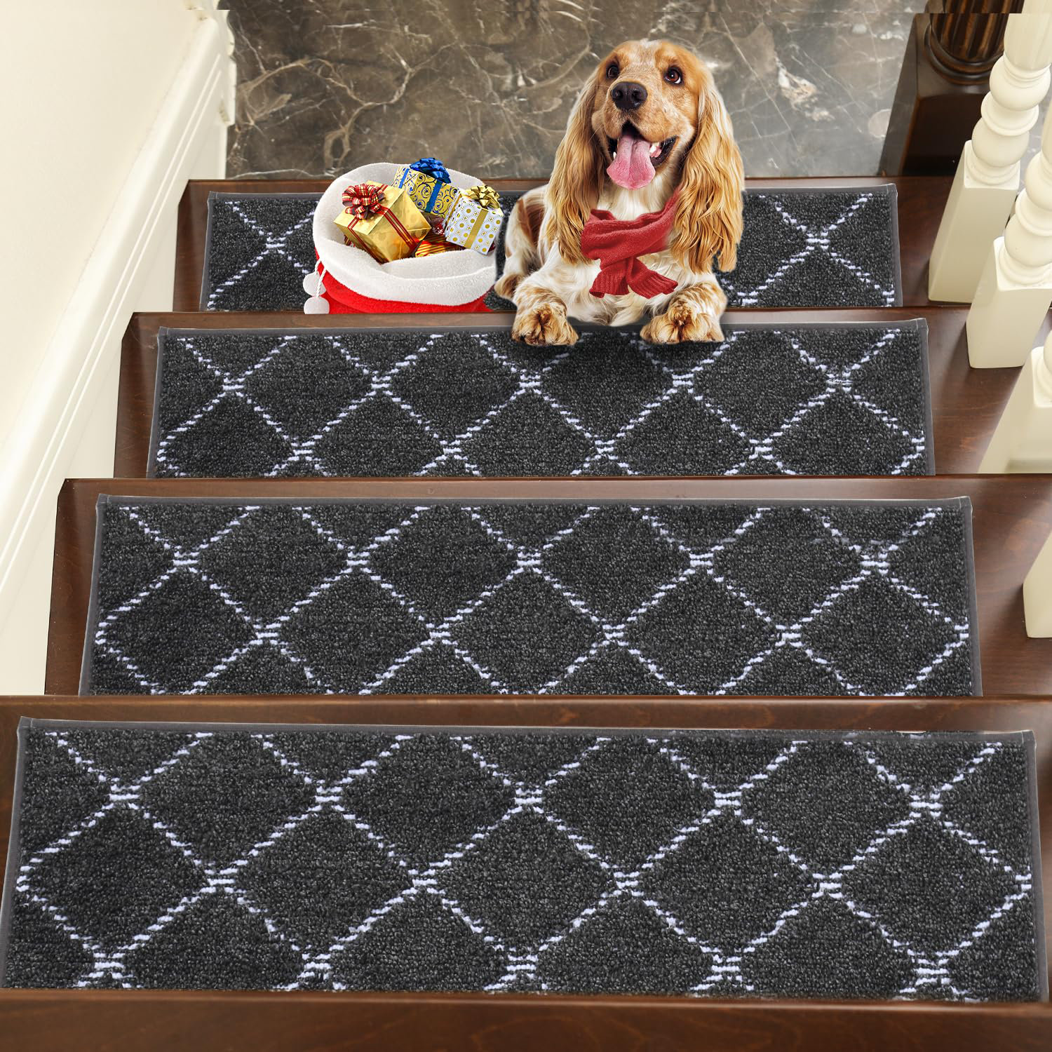 Latitude Run® Stair Treads For Wooden Steps Polyester Soft Stair Runner ...