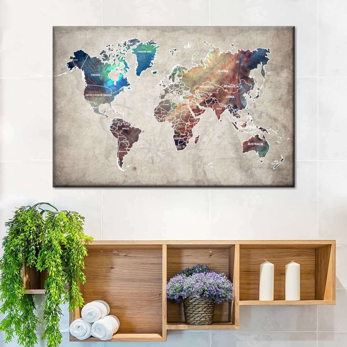 17 Stories World Map Abalone World Map Canvas Print On Canvas Print ...