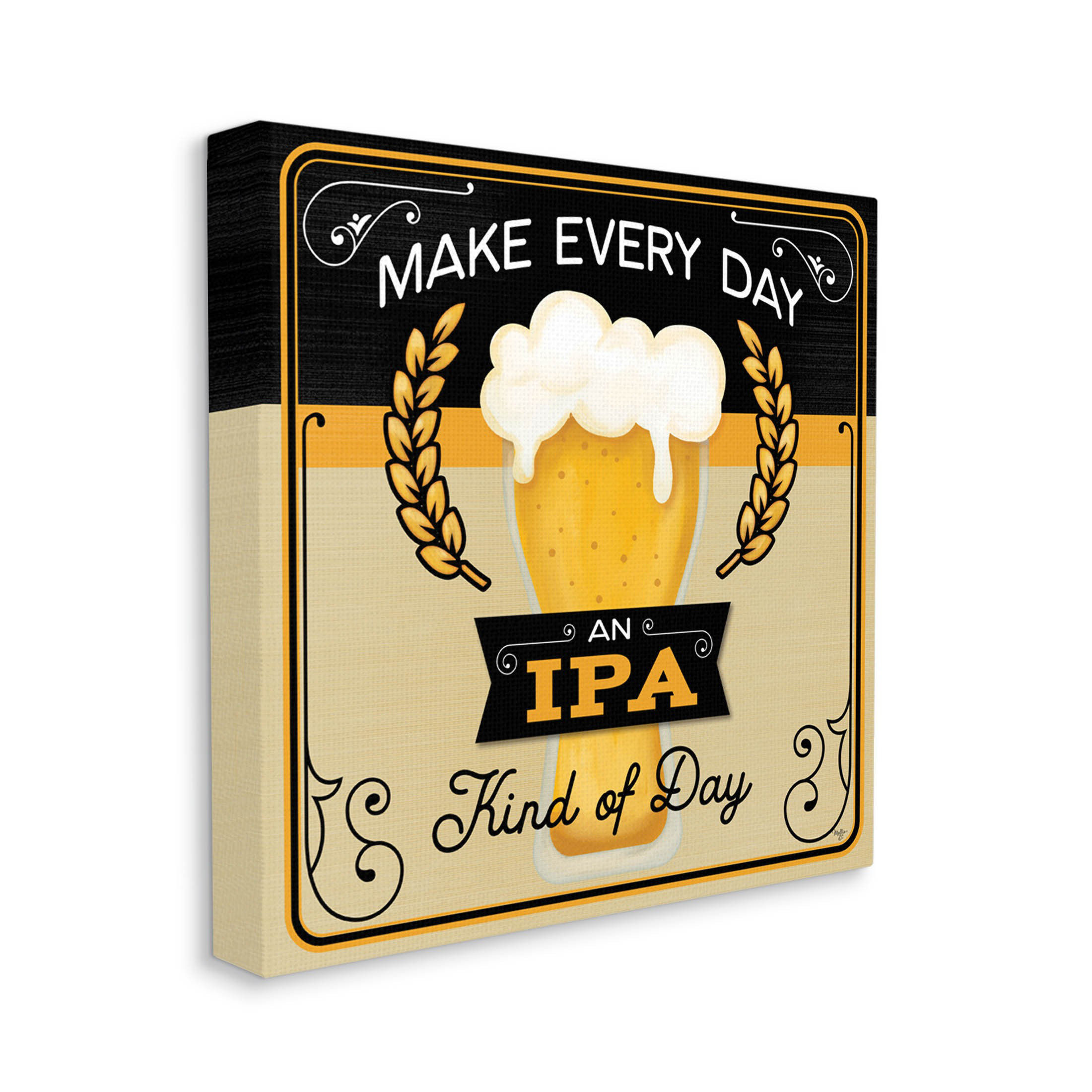 Stupell Industries IPA Kind Of Day Beer Sign Canvas Wall Art By Mollie ...
