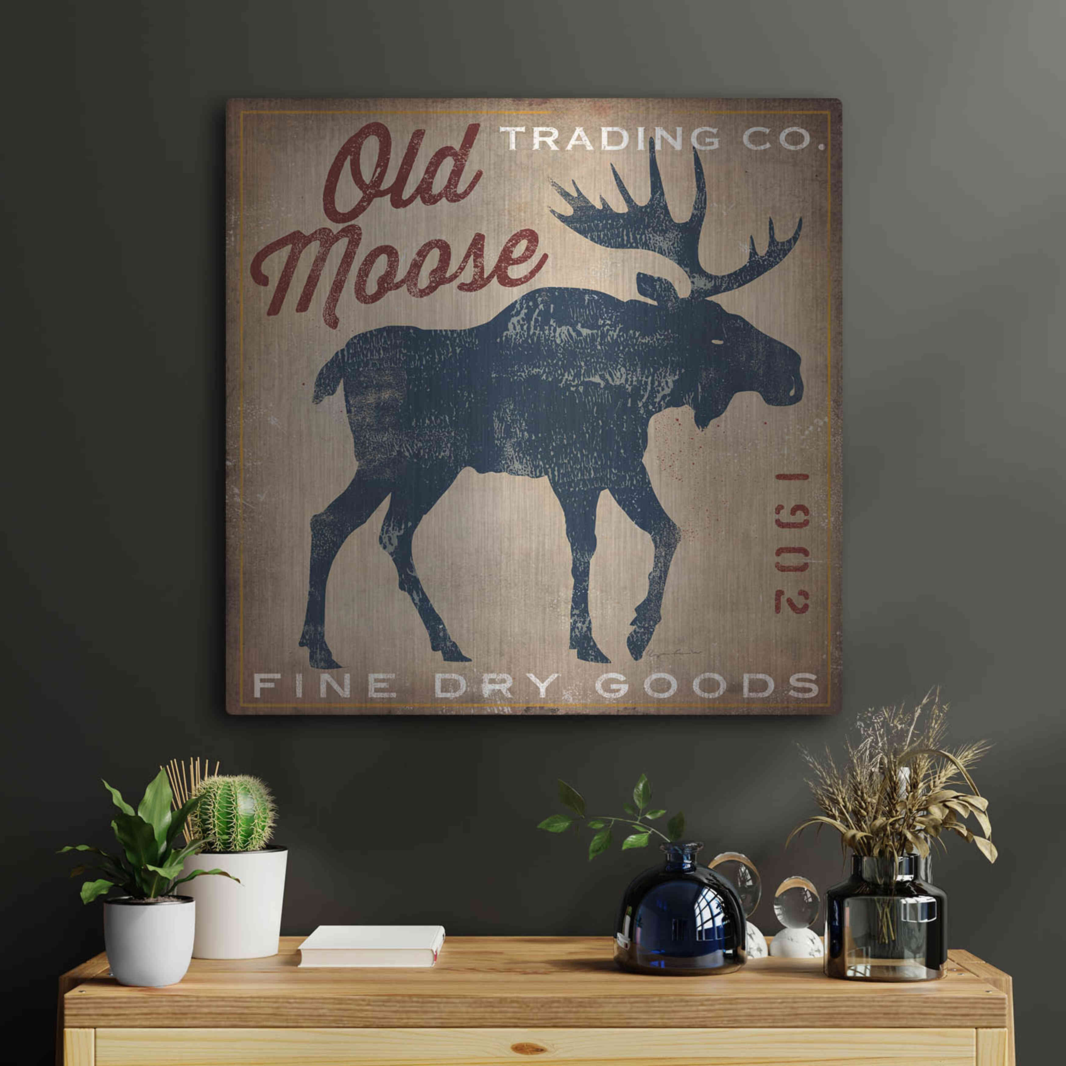 Luxe Metal Art 'Old Moose Trading Co Tan - Dry Goo " Old Moose Trading ...
