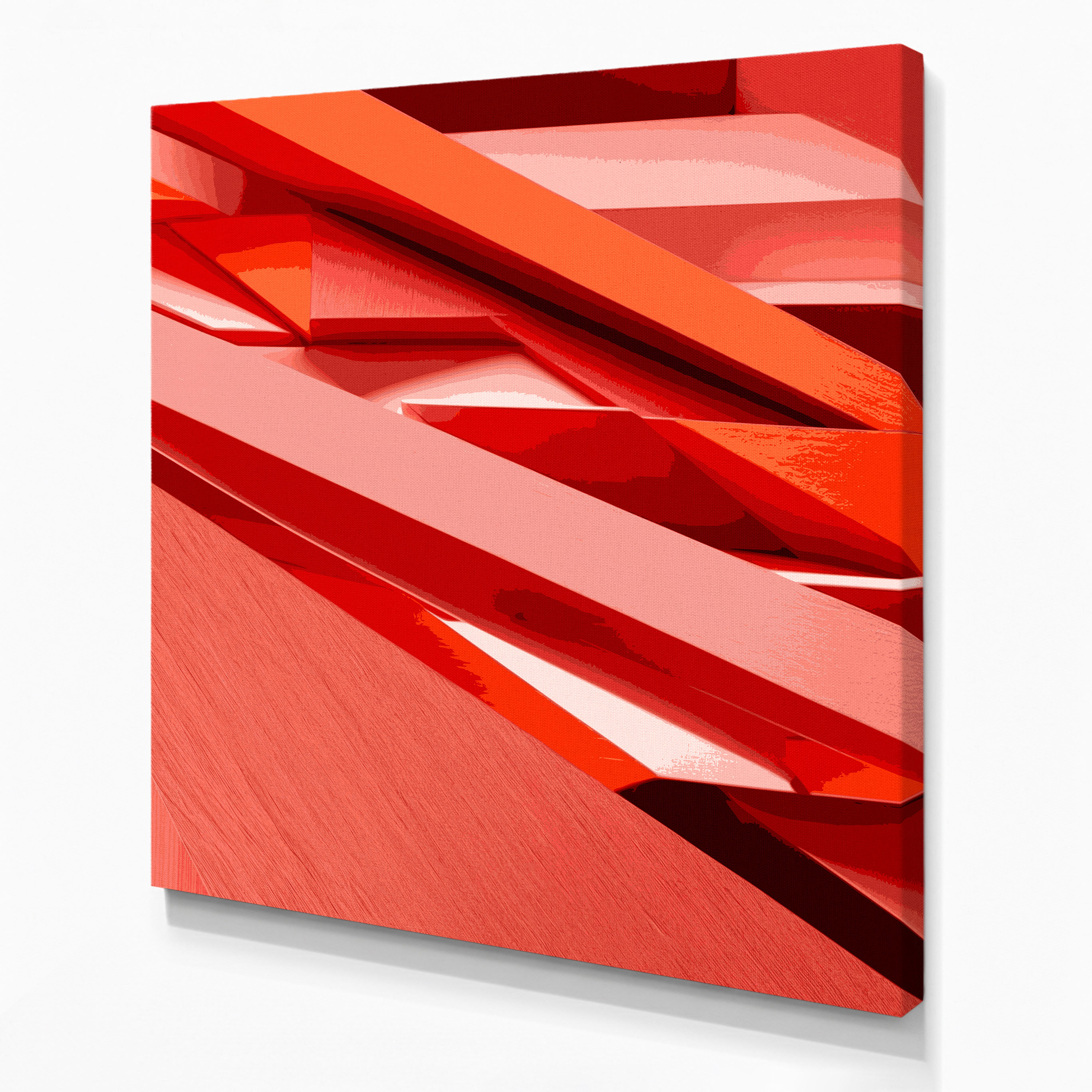 Ivy Bronx Geometric Abstraction 80 Orange Canvas Wall Art | Wayfair