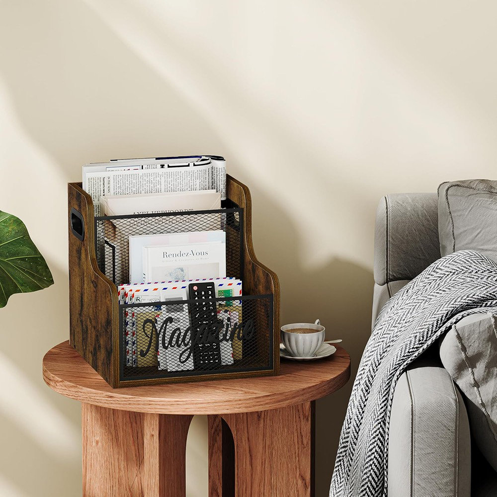 17 Stories Holder, 2 Tier Magazine Rack For Desktop And Home Offic ...