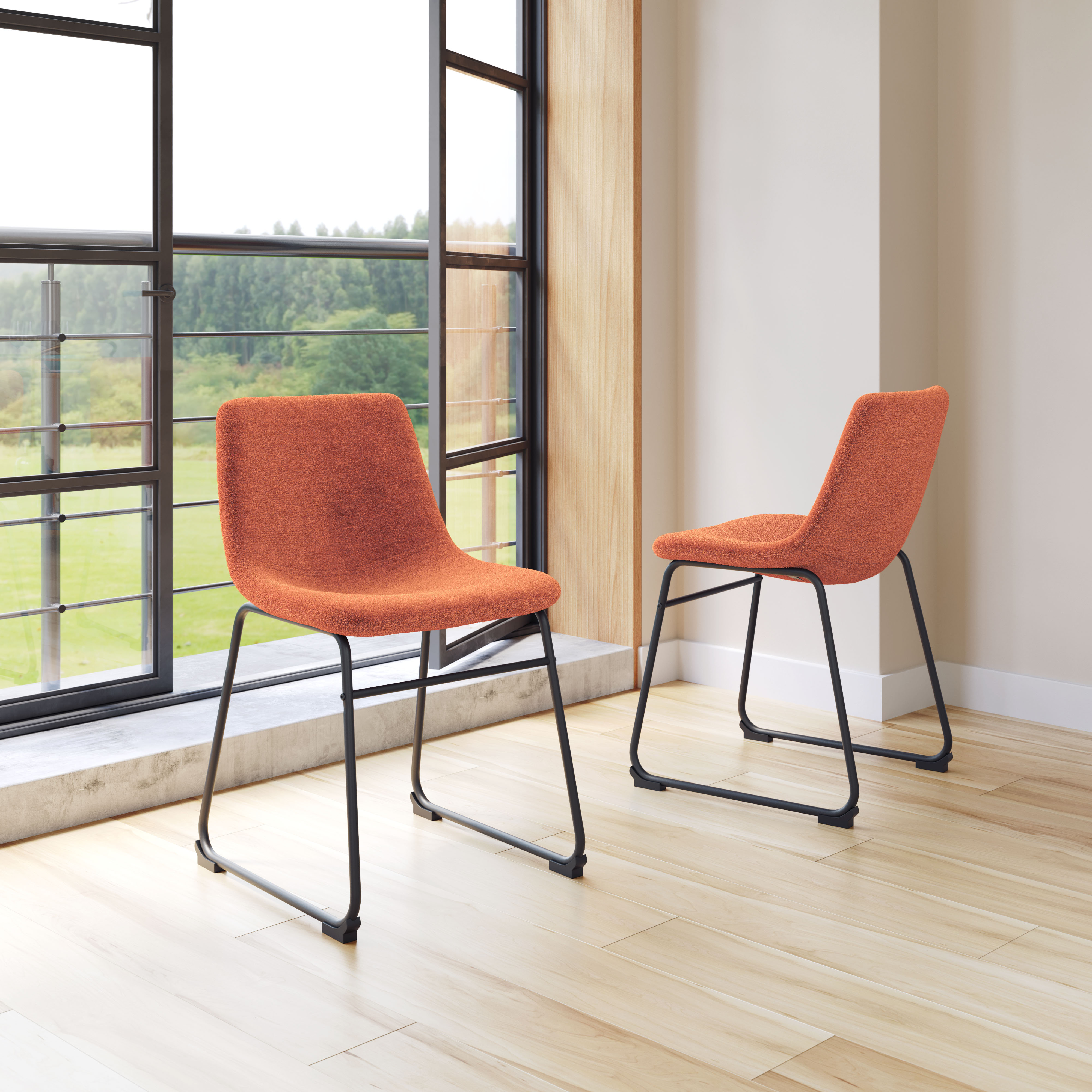 Latitude Run® Lais Smart Dining Chair (Set Of 2) Burnt Orange | Wayfair