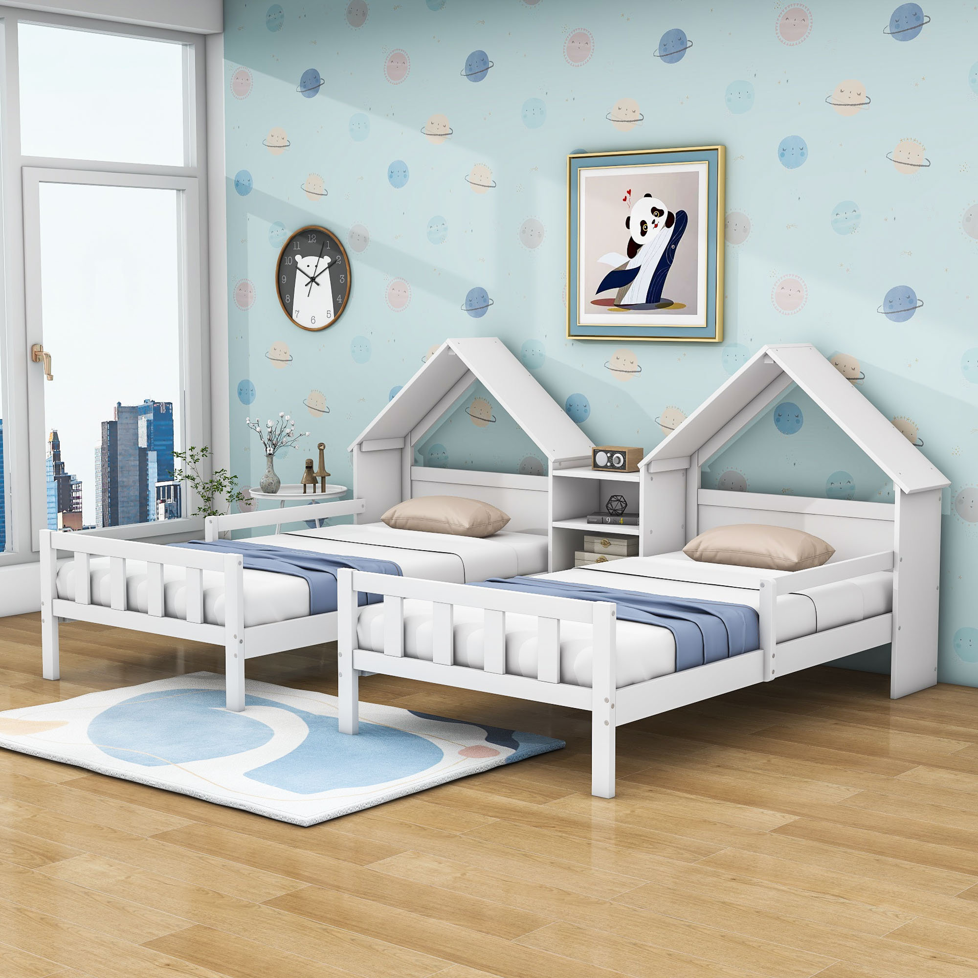 Harper Orchard Ludewig Twin Platforms with Shelves by Harper Orchard ...