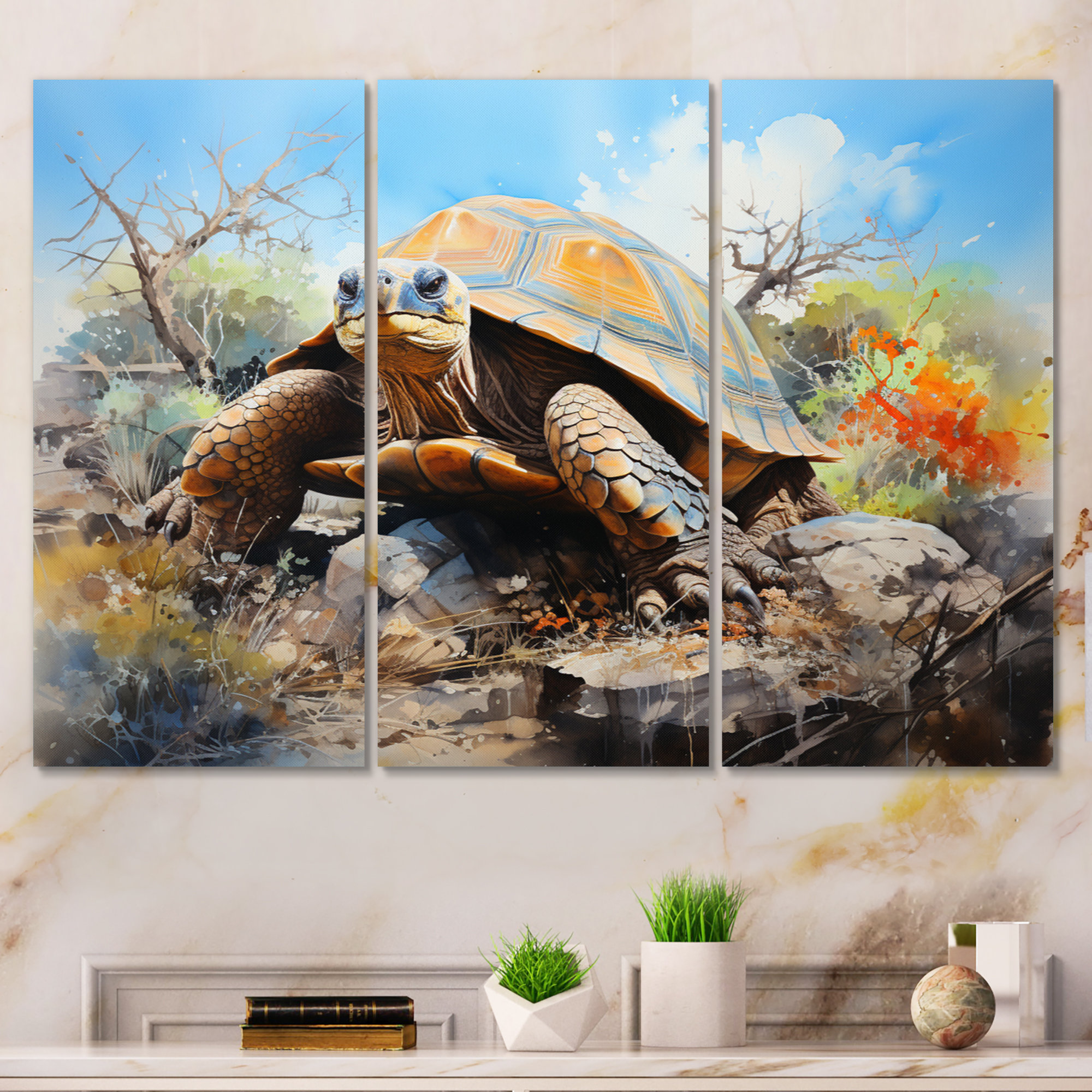Design Art Turtle On Land I - Animals Turtle Metal Wall Art Set | Wayfair