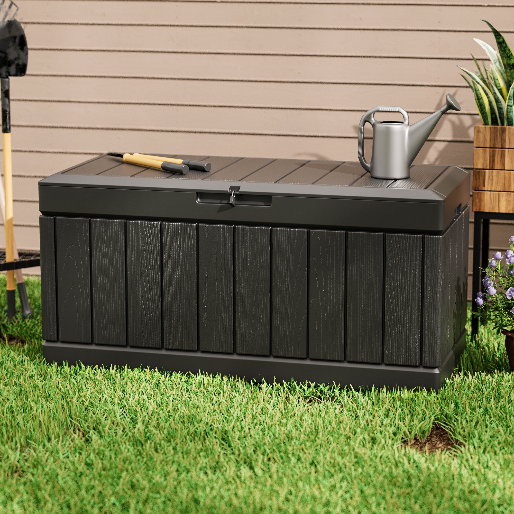 Furmax 90 Gallon Water Resistant Lockable Deck Box & Reviews | Wayfair