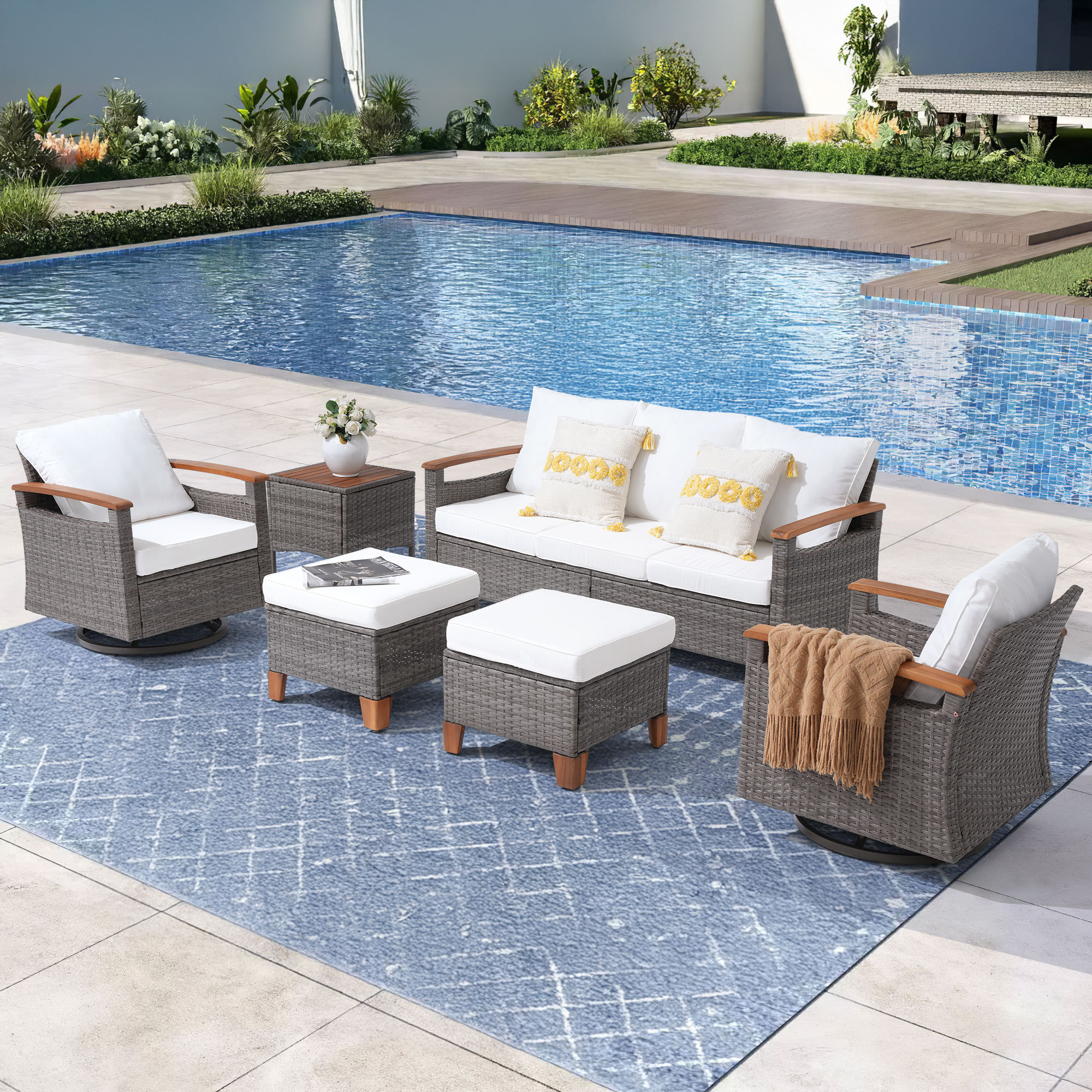 Lark Manor 5 - Person Outdoor Seating Group With Cushions & Reviews ...