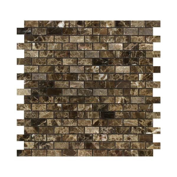 Nesttile Emperador Marble 5/8" x 1 1/4" Brick / Subway Mosaic Tile ...