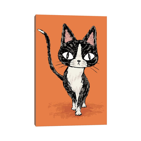 ClassicLiving Black Cat Walking by Toru Sanogawa - Wrapped Canvas Art ...