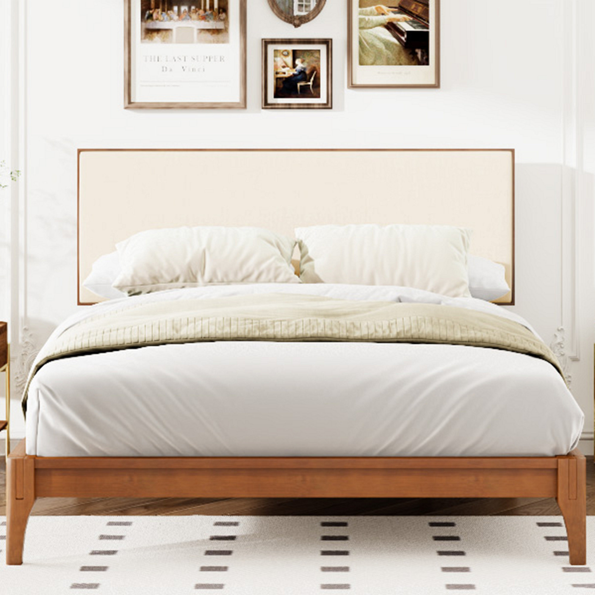 George Oliver King Size Solid Dry Bamboo Wood 12 Inch Platform Bed ...